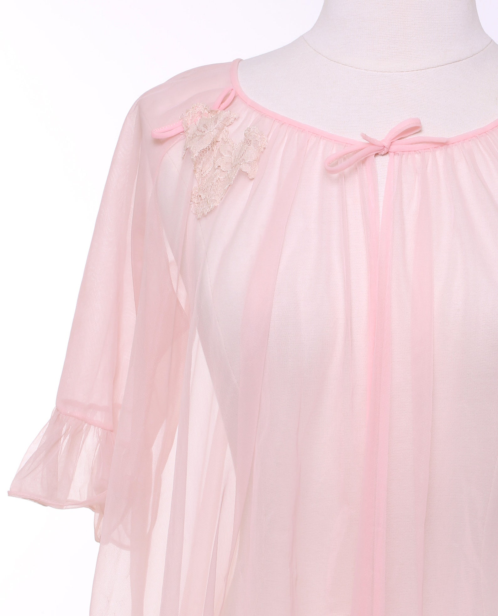 Vtg 50s Sheer Pink Negligee Jacket/robe - Etsy