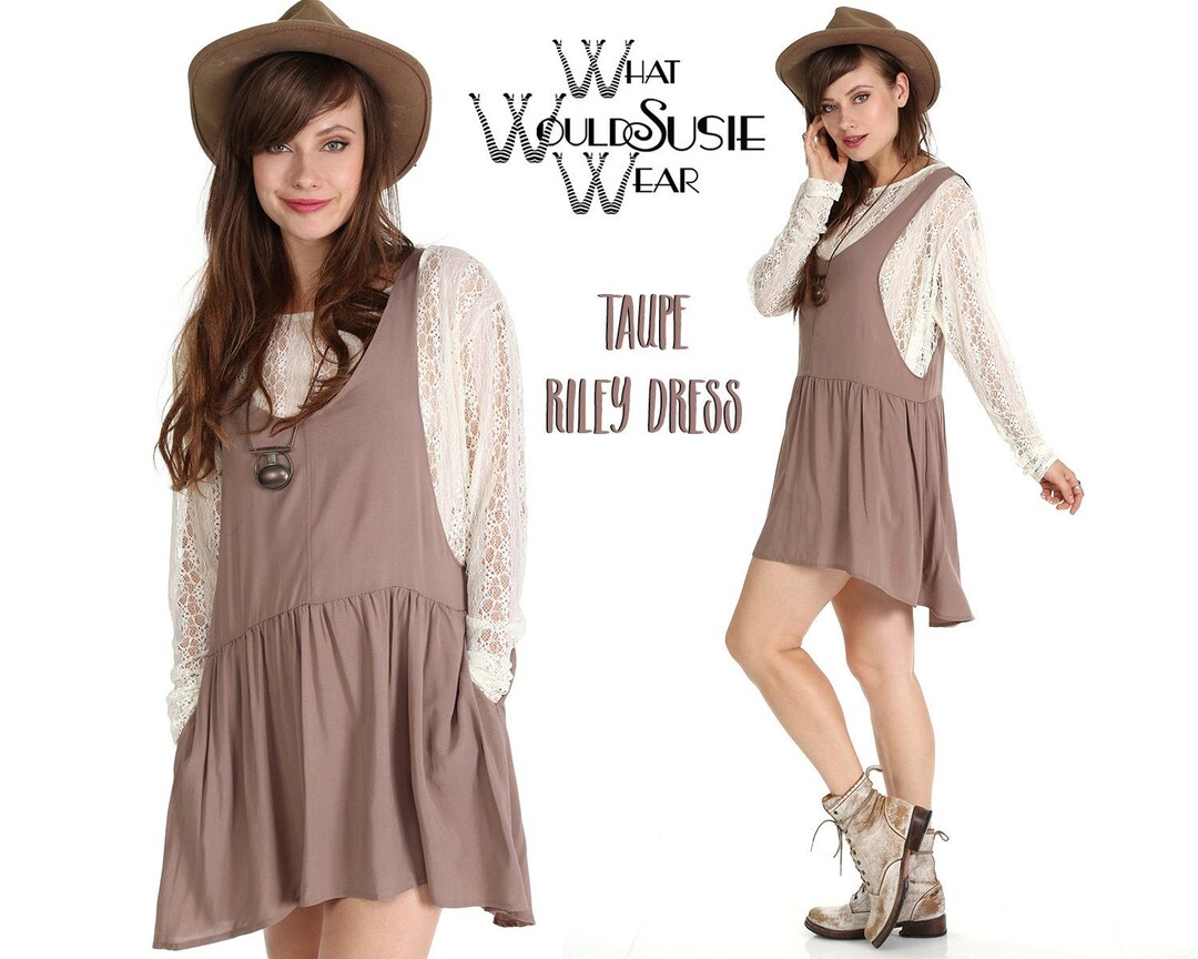 Taupe Boho Babydoll Open Side Dress - Etsy