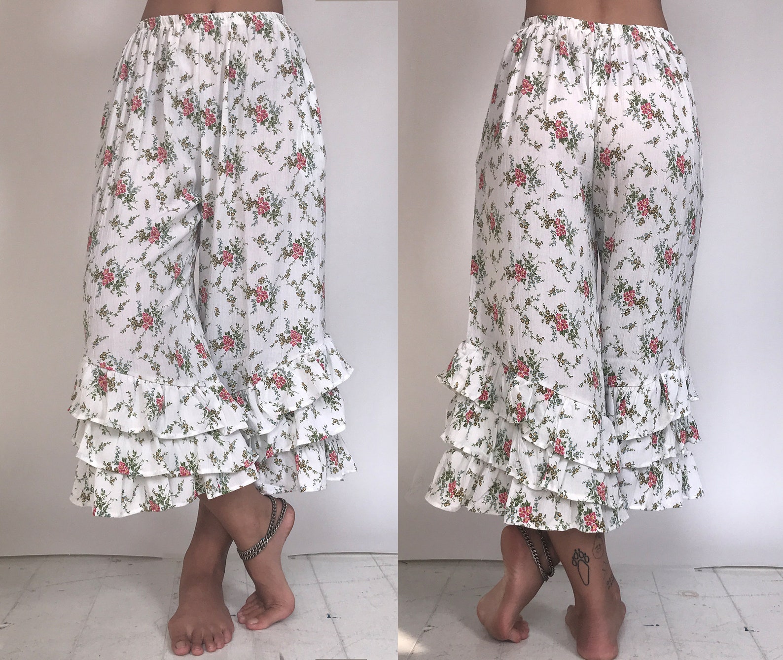 LAST PAIR Ditsy Floral PantalOOnies in Baby Blue and White | Etsy