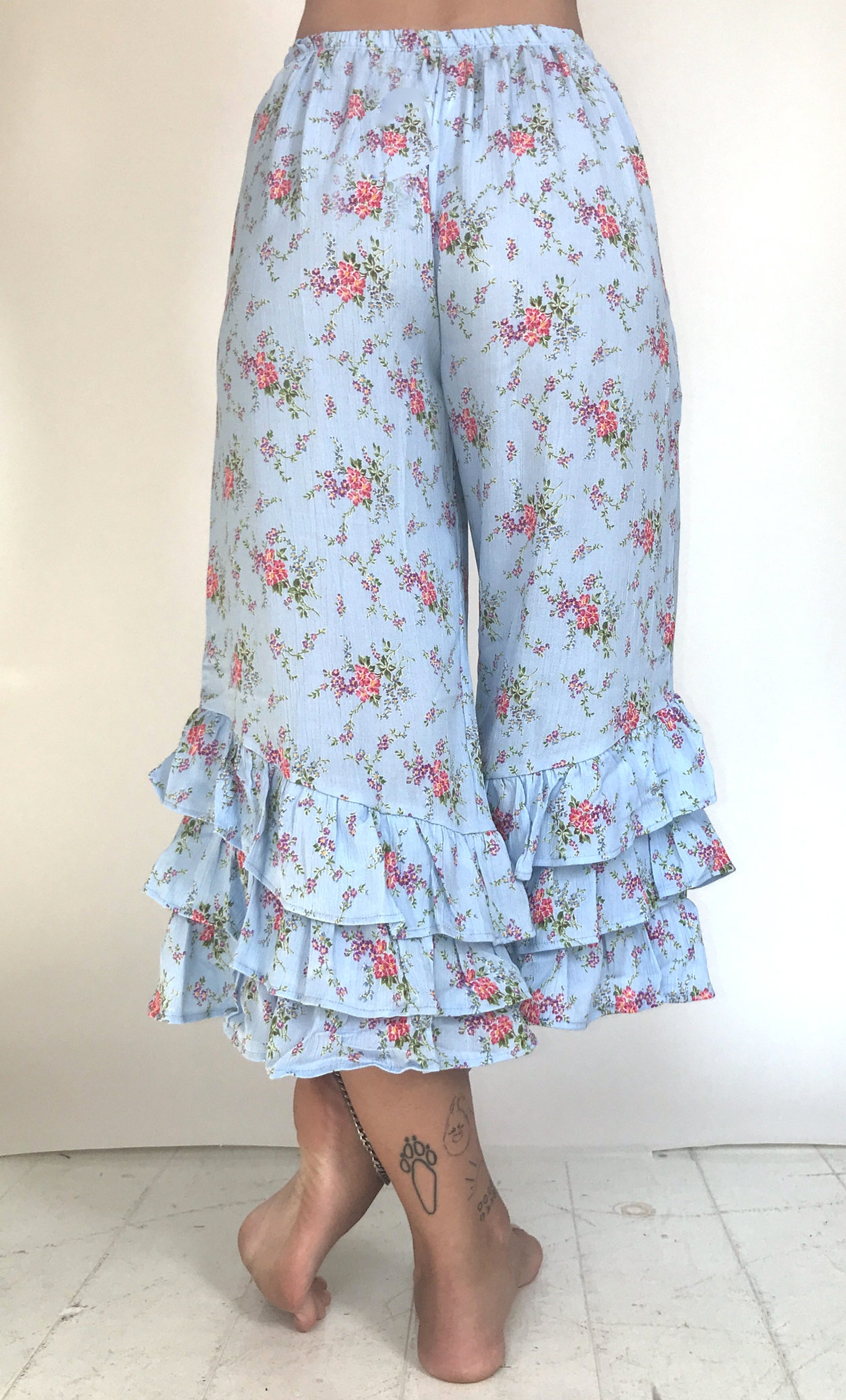 LAST PAIR Ditsy Floral PantalOOnies in Baby Blue and White | Etsy