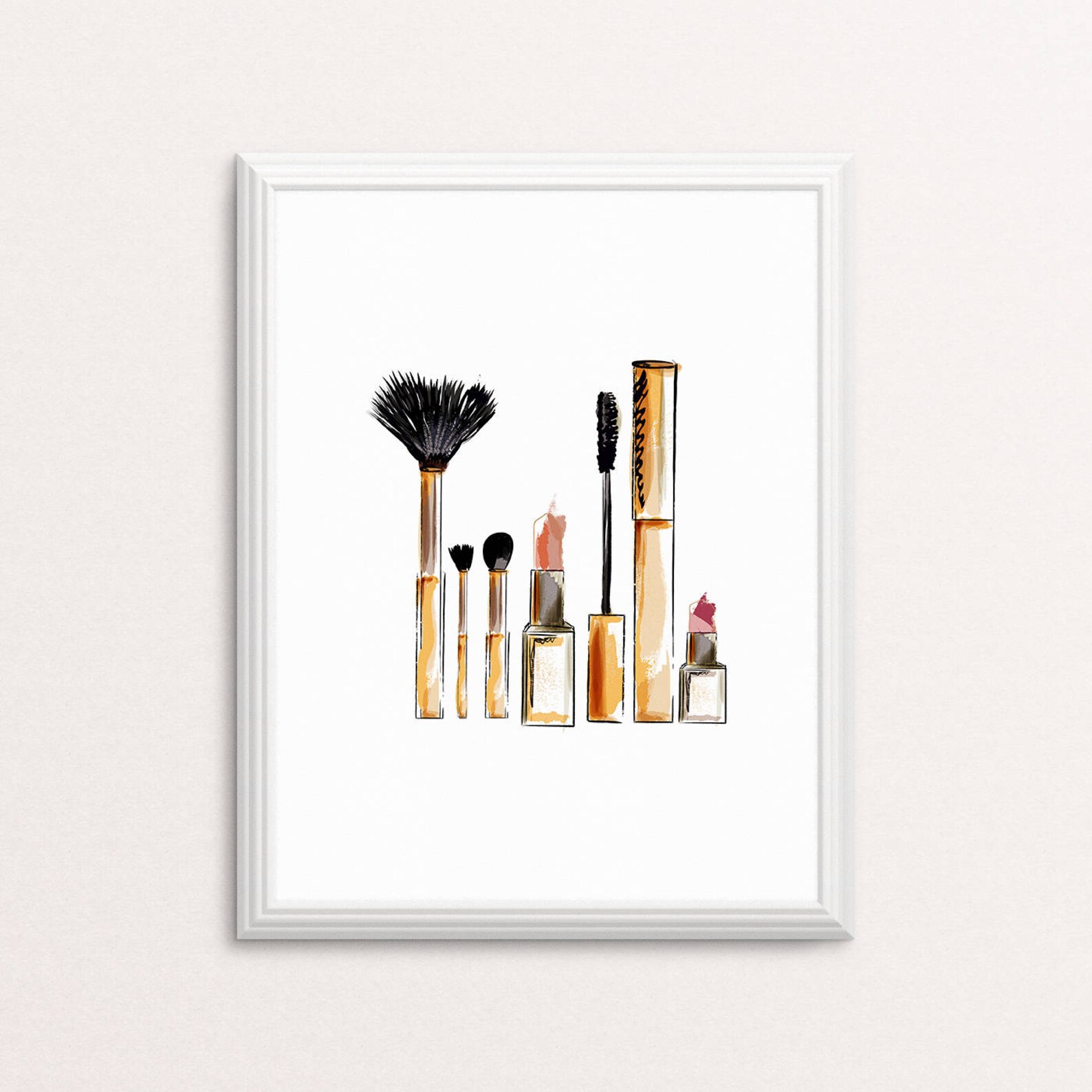 PRINTABLE ART, Makeup Brushes, Typography Print, Makeup Brush Set, Wall ...
