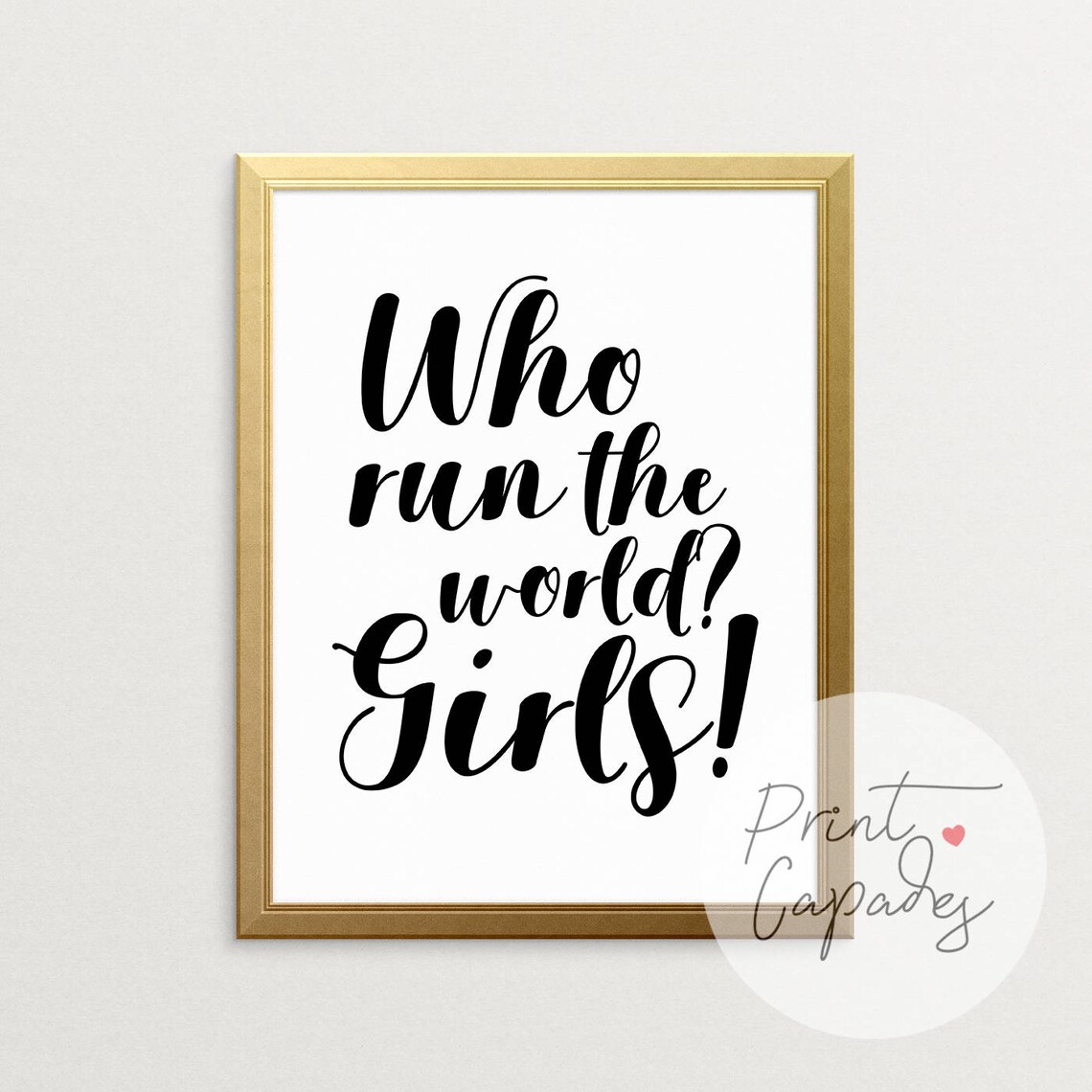 Who Run the World Girls Motivational Poster Typography Art - Etsy