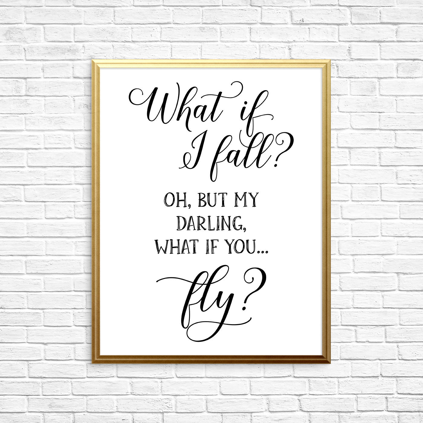Printable Art What If I Fall Inspirational Art Motivation - Etsy
