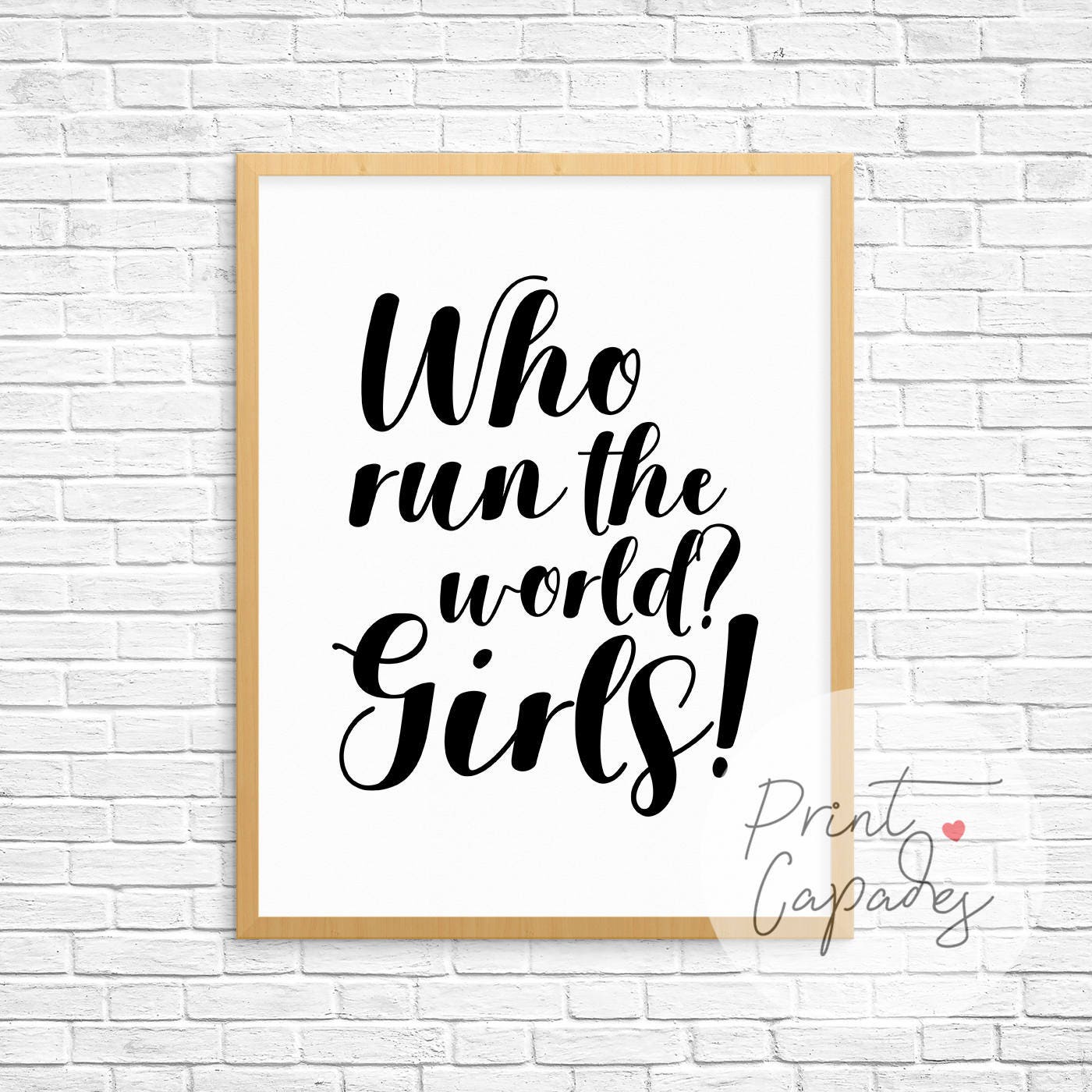 Who Run the World Girls Motivational Poster Typography Art - Etsy