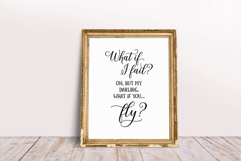 Printable Art What If I Fail Inspirational Art Motivation - Etsy