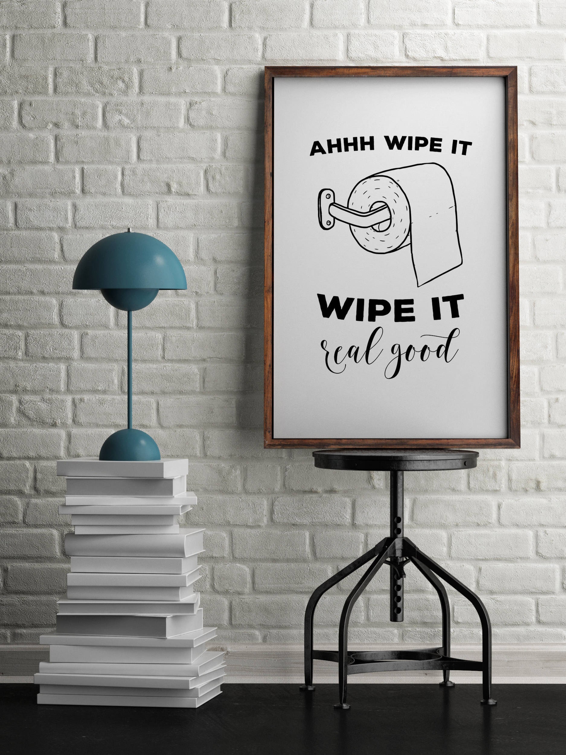 PRINTABLE ART, Wipe It Real Good, Bathroom Wall Art, Bathroom Art ...