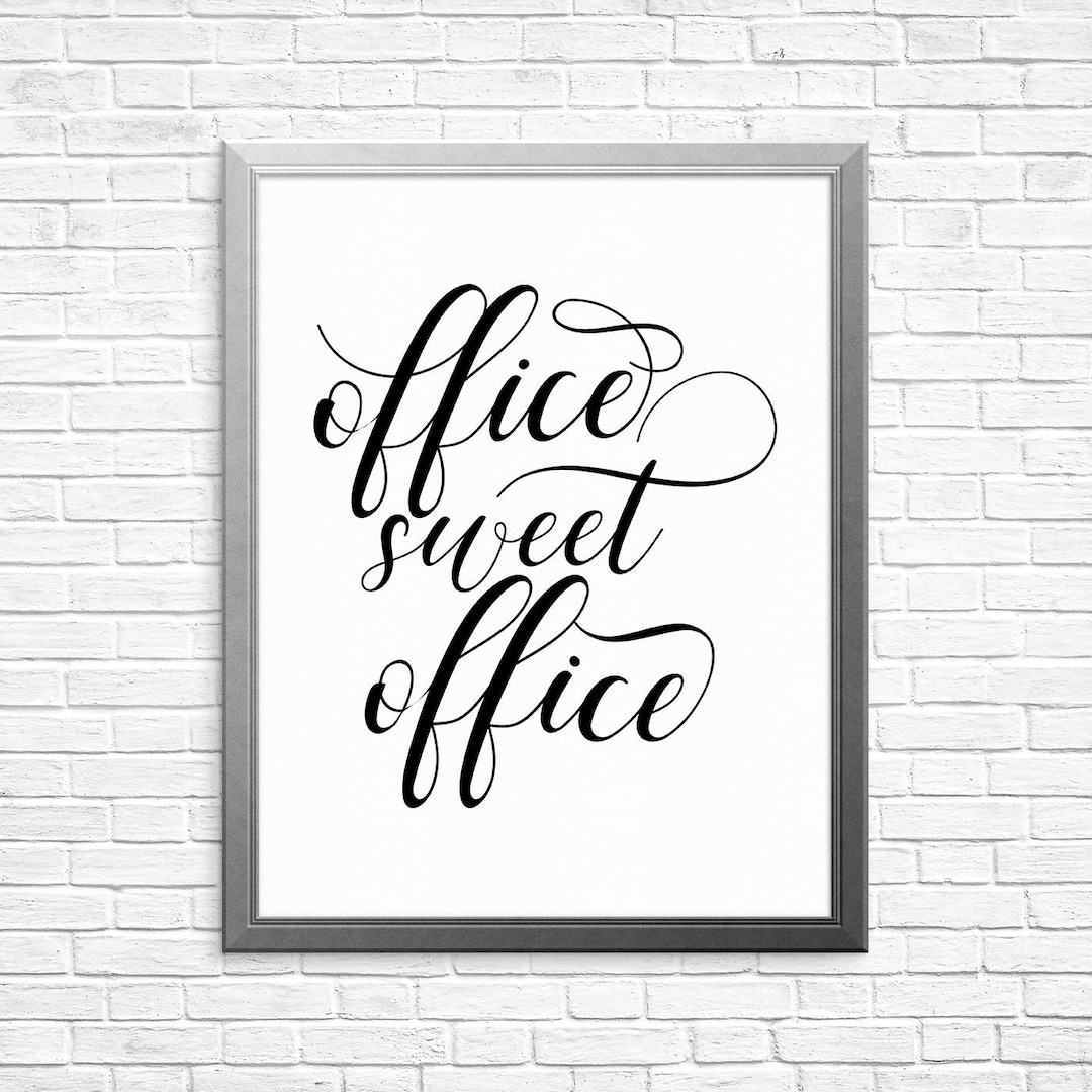 Printable Art, Office Sweet Office, Typography Print, Inspirational Art ...