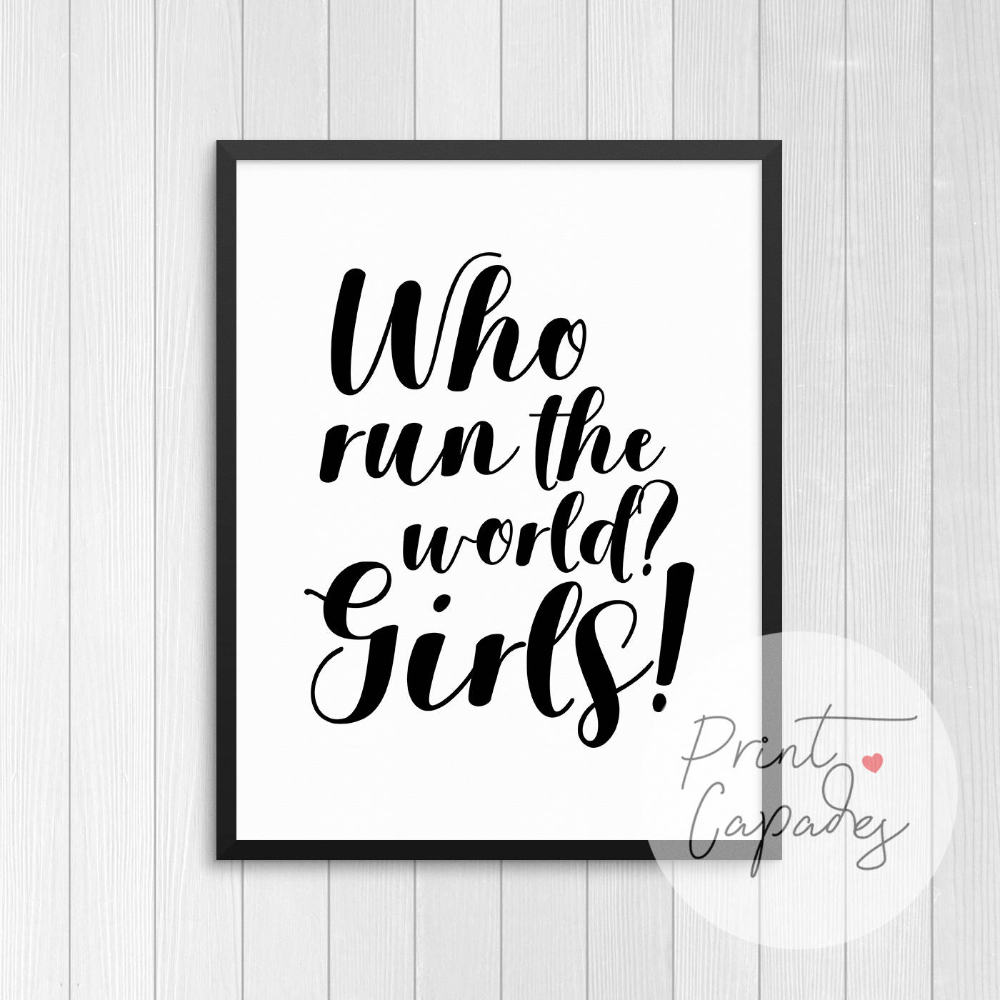 Who Run the World Girls Motivational Poster Typography Art - Etsy