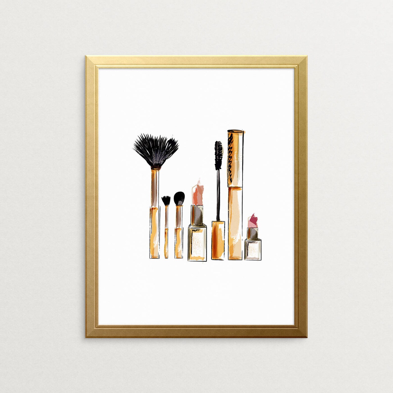PRINTABLE ART, Makeup Brushes, Typography Print, Makeup Brush Set, Wall ...