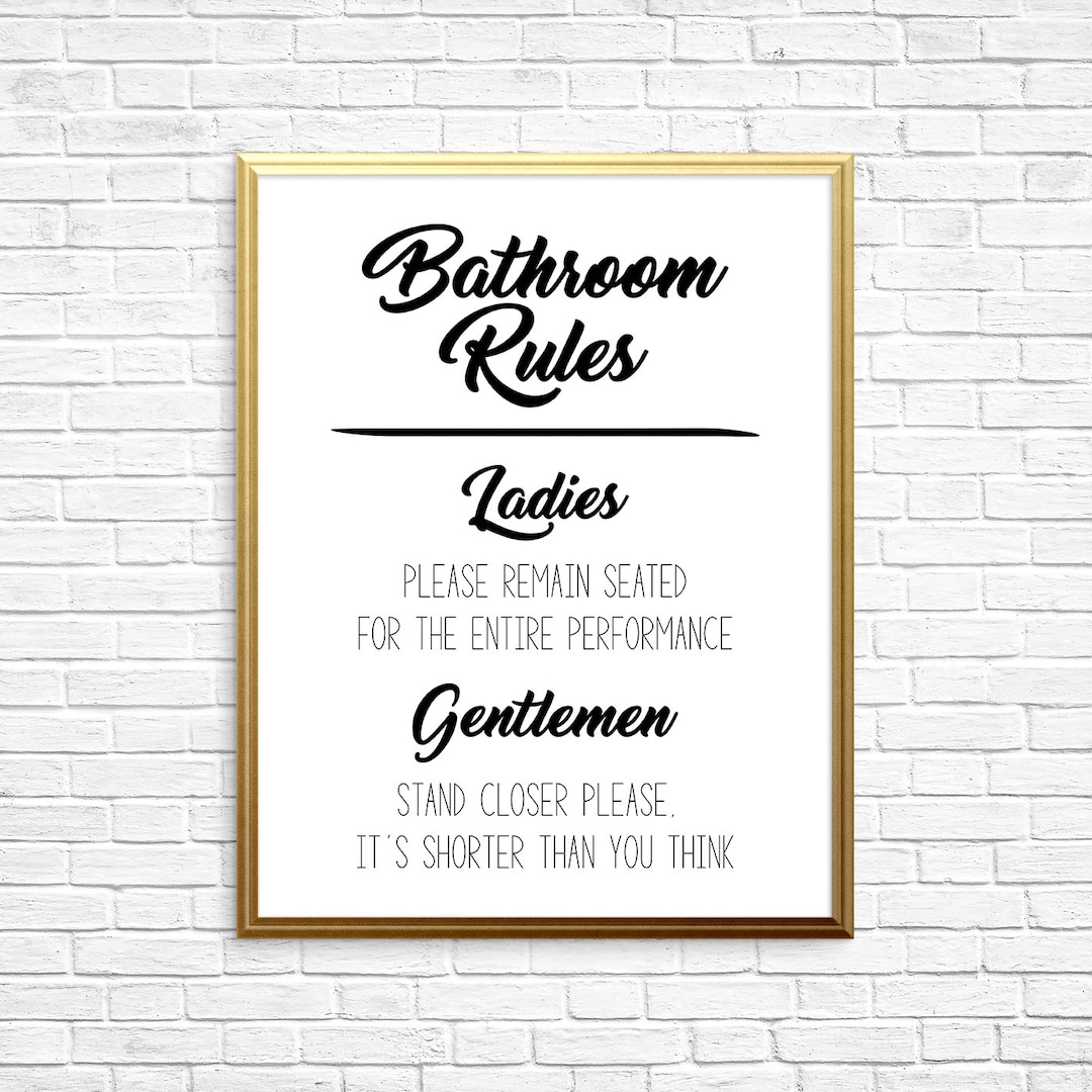 Bathroom Rules, Printable Art, Bathroom Art, Bathroom Wall Decor ...