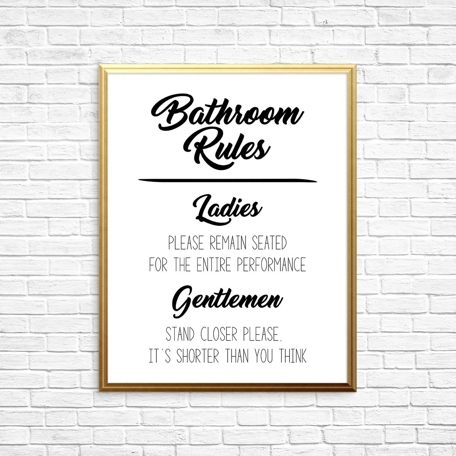 Bathroom Rules, Printable Art, Bathroom Art, Bathroom Wall Decor ...