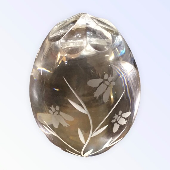 Fine Clear Lead Crystal Egg Shape Paperweight Office Paperweights etna ...