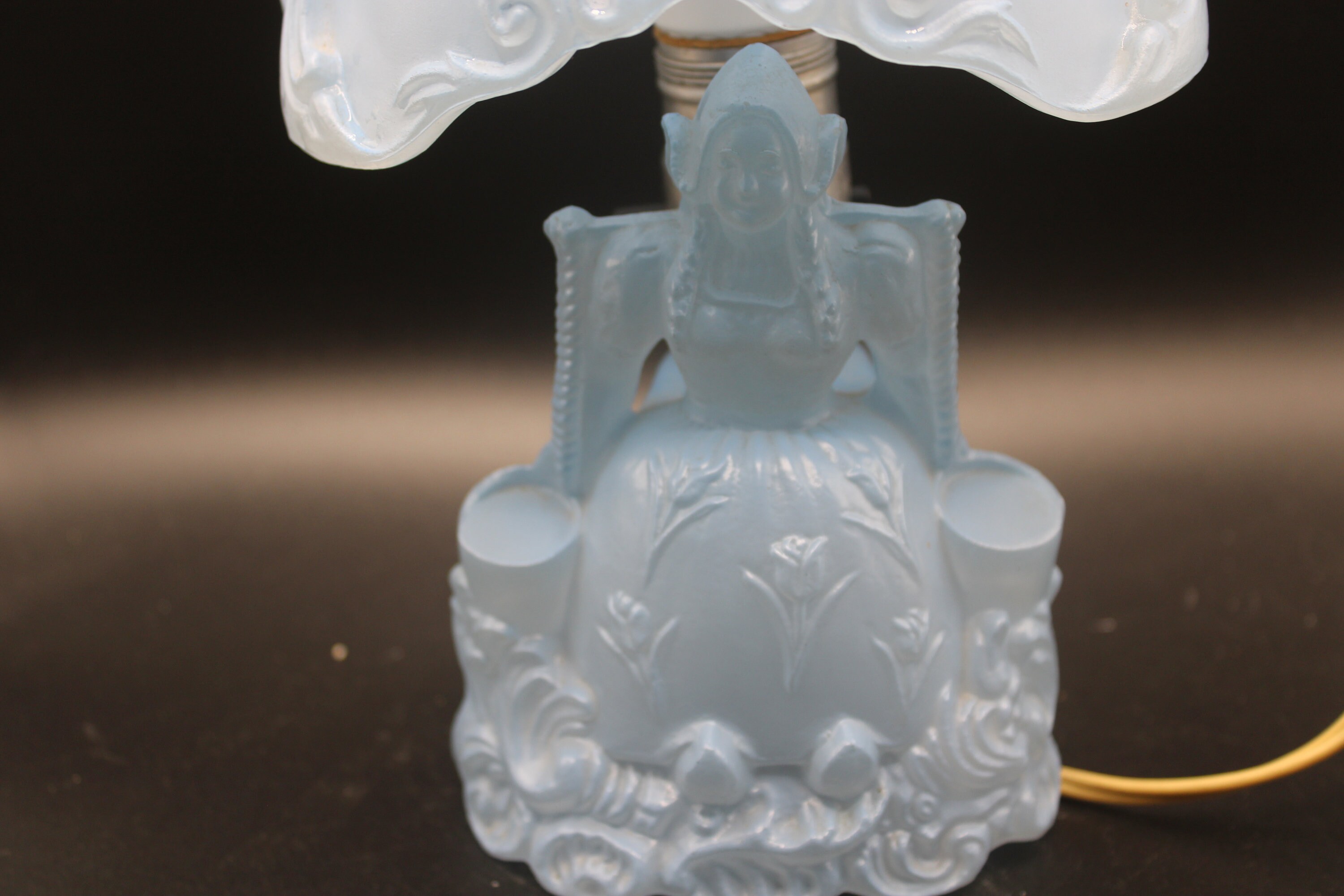 Antique Dutch Girl Blue Satin Boudoir Lamp - Etsy