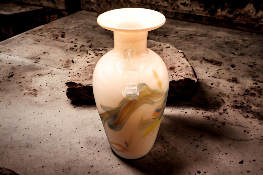 Vintage Blown Dalian Art Glass Vase - Etsy