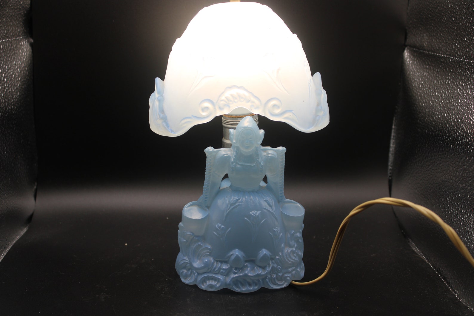 Antique Dutch Girl Blue Satin Boudoir Lamp - Etsy