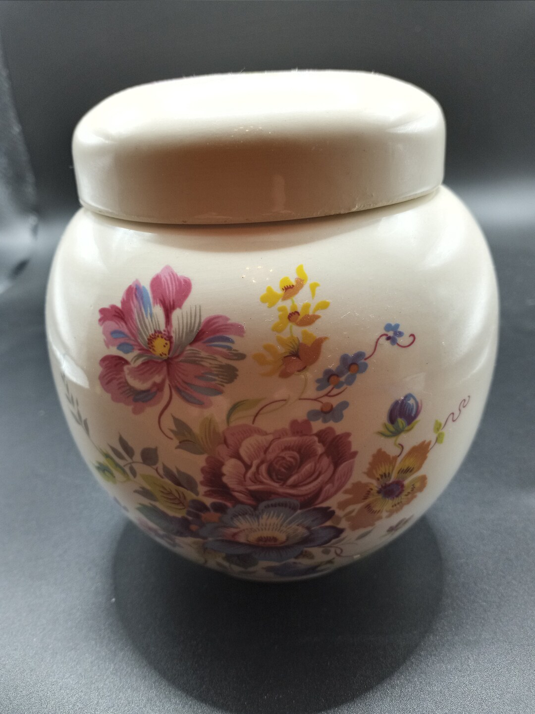 Vintage Sadler Ginger Jar, England, Floral Vanity Table Jar - Etsy