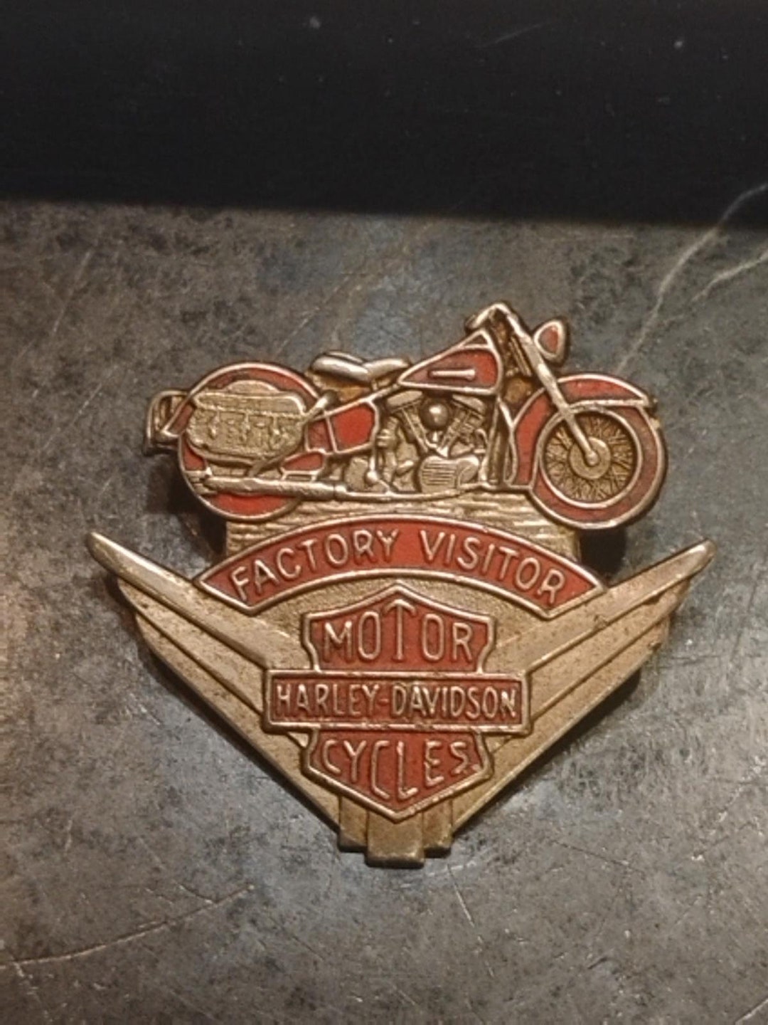 1950 Harley Davidson Factory Visitor Badge/pin - Etsy
