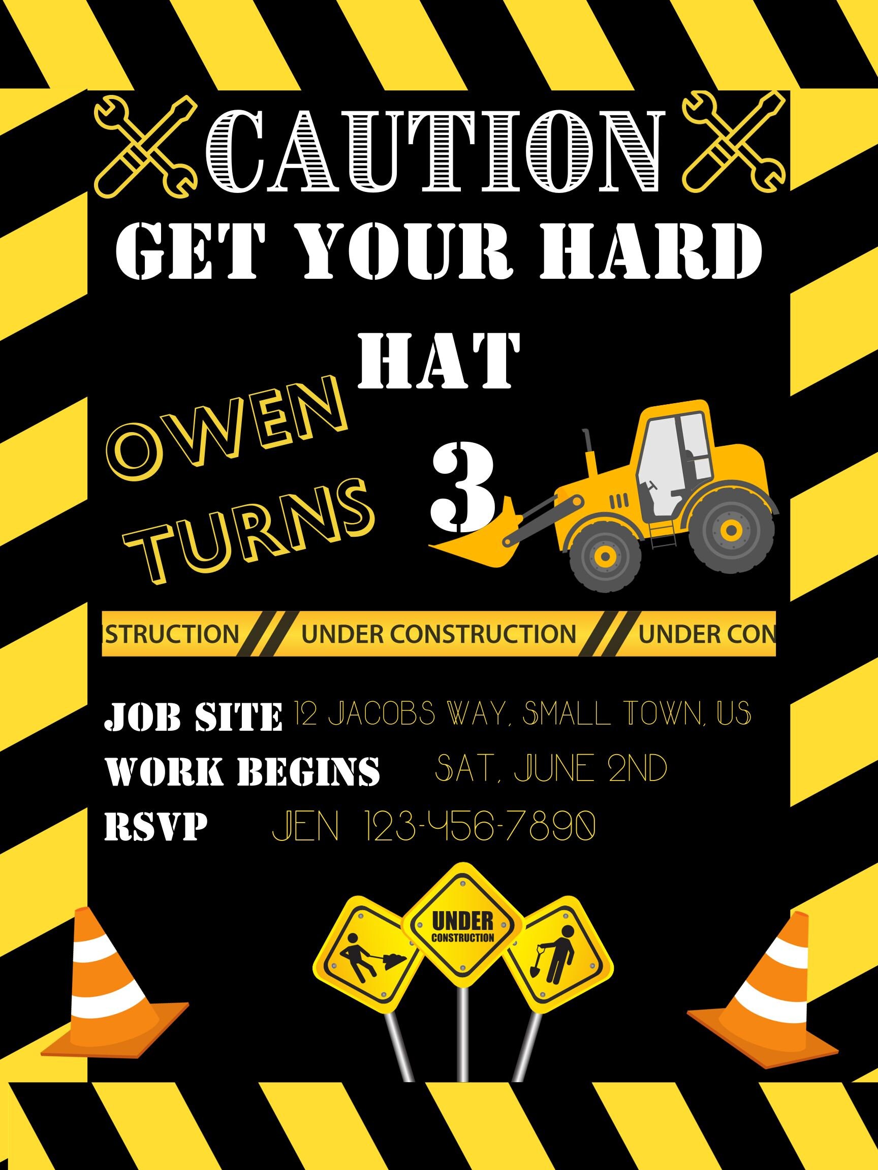 Construction Birthday Invitation - Etsy