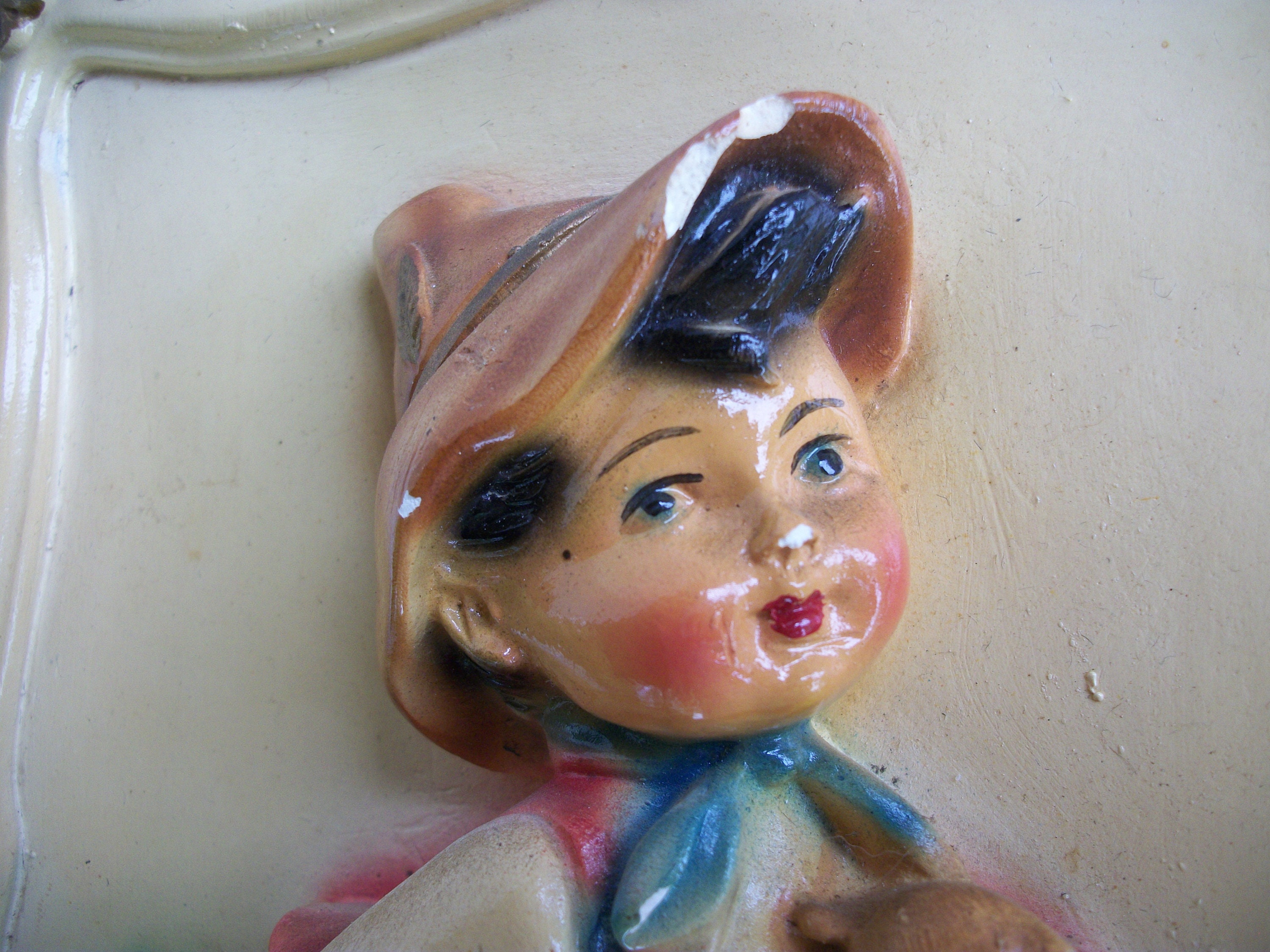 Vintage Hummel Like Chalkware Wall Plaques Girl and Boy | Etsy