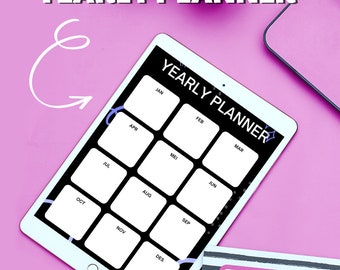 Yearly Planner Printable Yearly Planner PDF Template Yearly Planner ...
