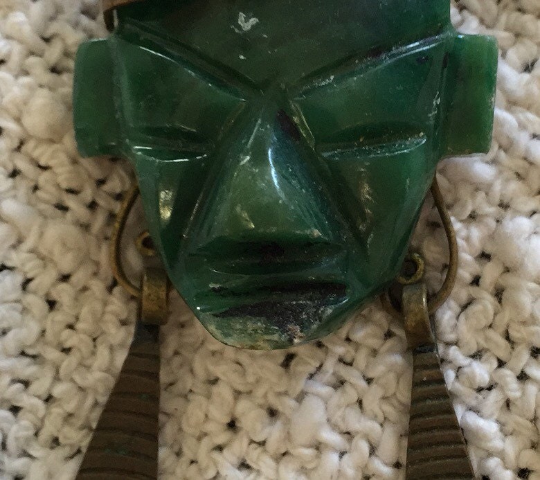 Tribal Mask Carved Pendant Brooch - Etsy
