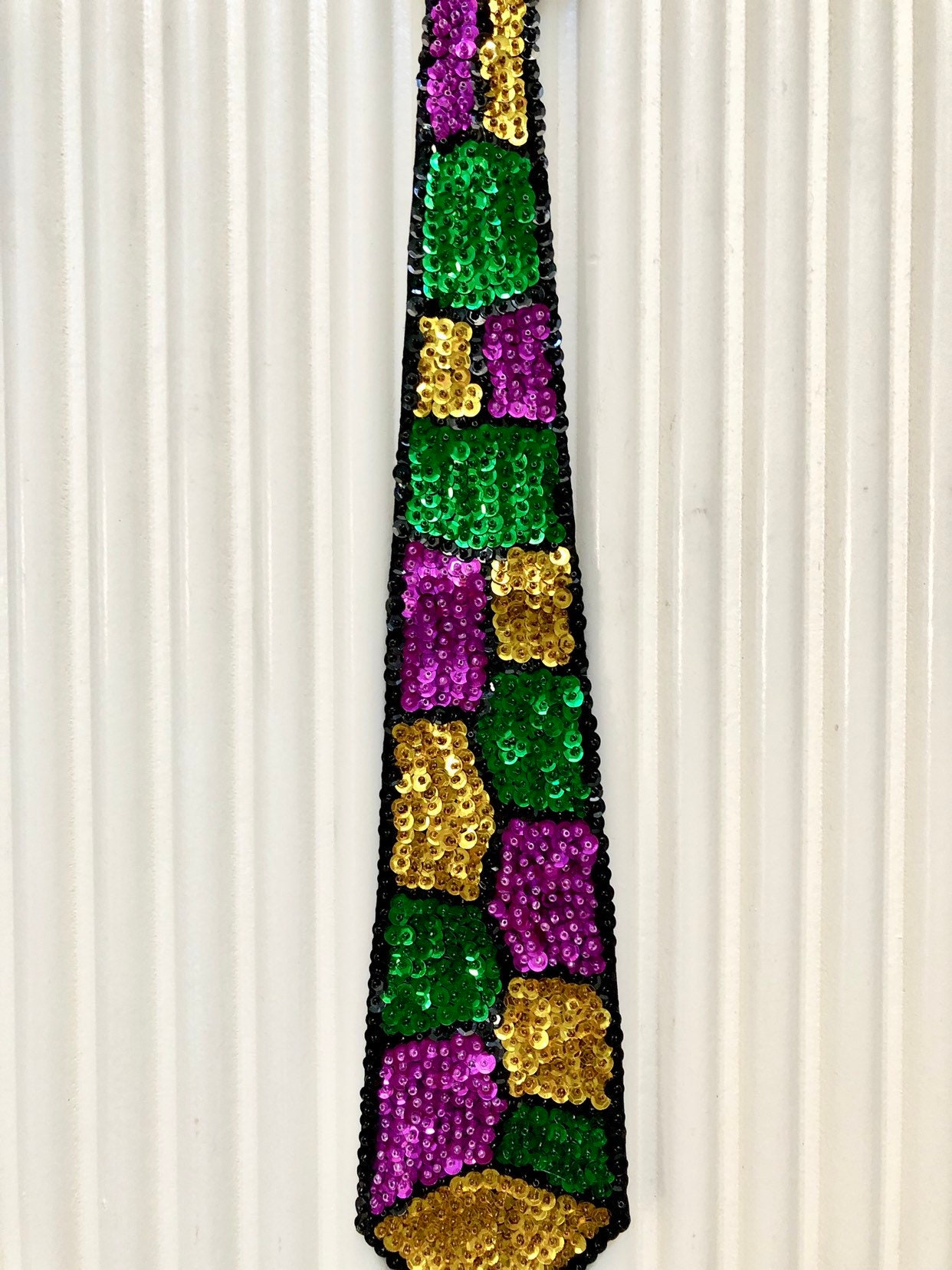 Vintage Mulitcolor Sequin and Bead Necktie | Etsy