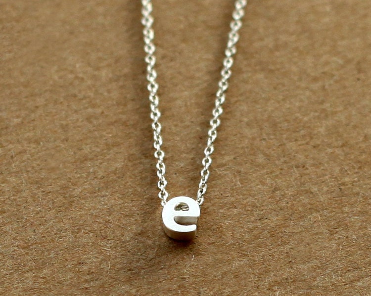 Initial Necklace Lowercase Letter Personalized Silver Plated | Etsy