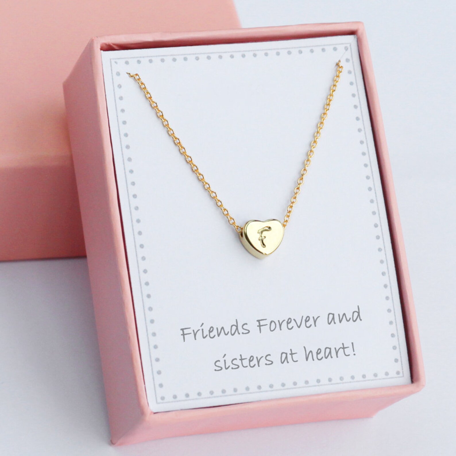 Friendship Sisters Necklace Graduation Best Friends Initial - Etsy