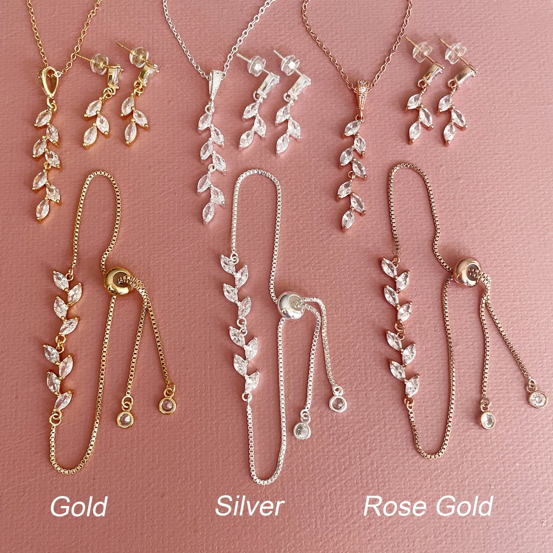 Leaf Jewelry Set, Sister Best Friend Bridesmaid Gifts, Dainty Leaf ...