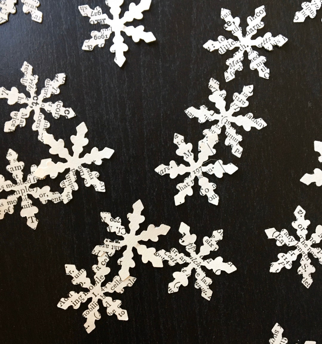 Snowflake Book Page Confetti | Book Page Table Scatter | Christmas ...