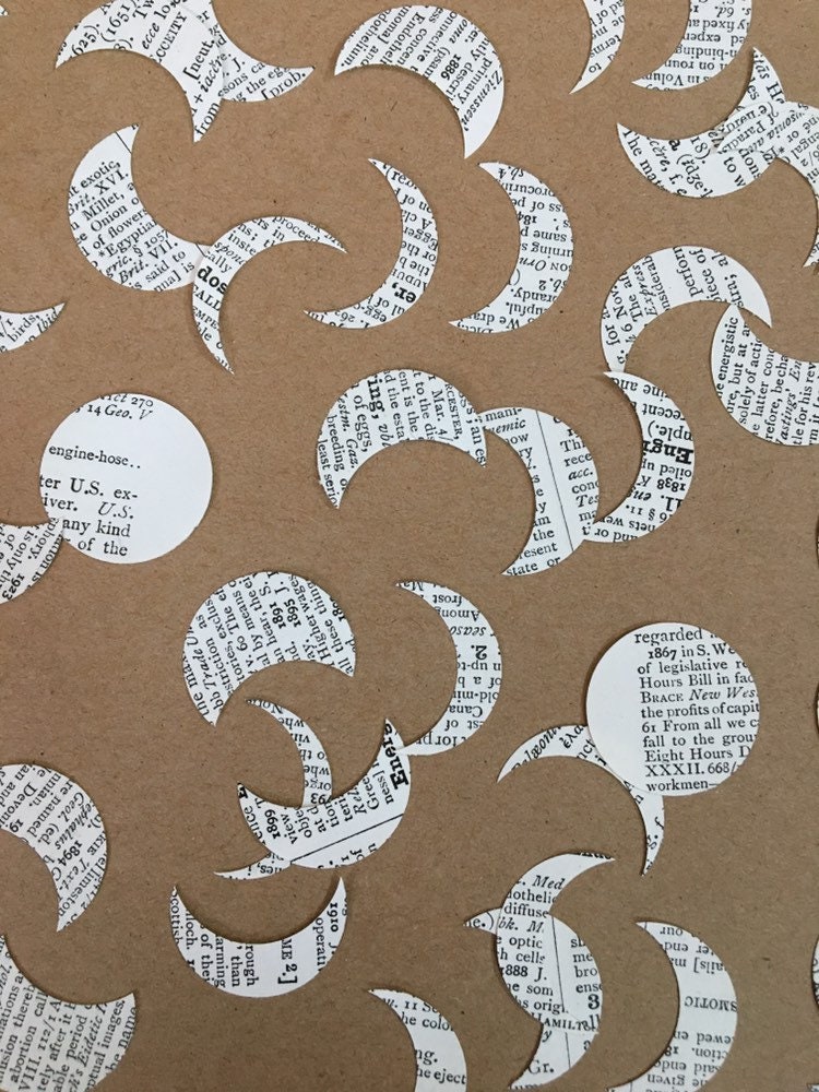 Large Moon Book Page Confetti, Moon Table Scatter - Etsy
