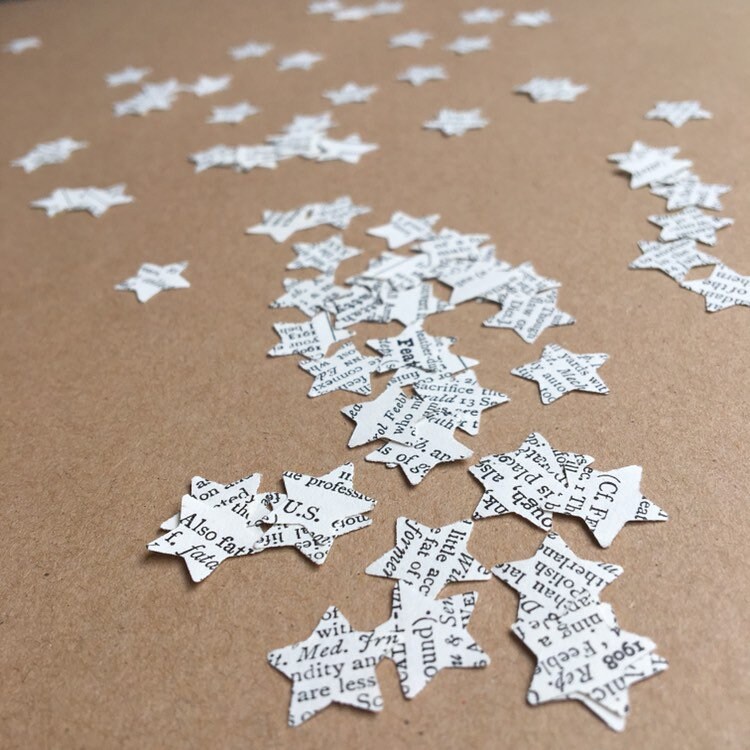Star Book Page Confetti, Star Table Scatter, Star Confetti - Etsy