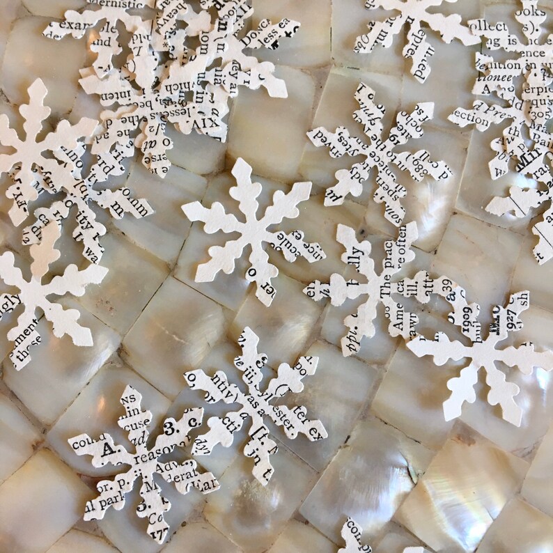 Snowflake Book Page Confetti | Book Page Table Scatter | Christmas ...