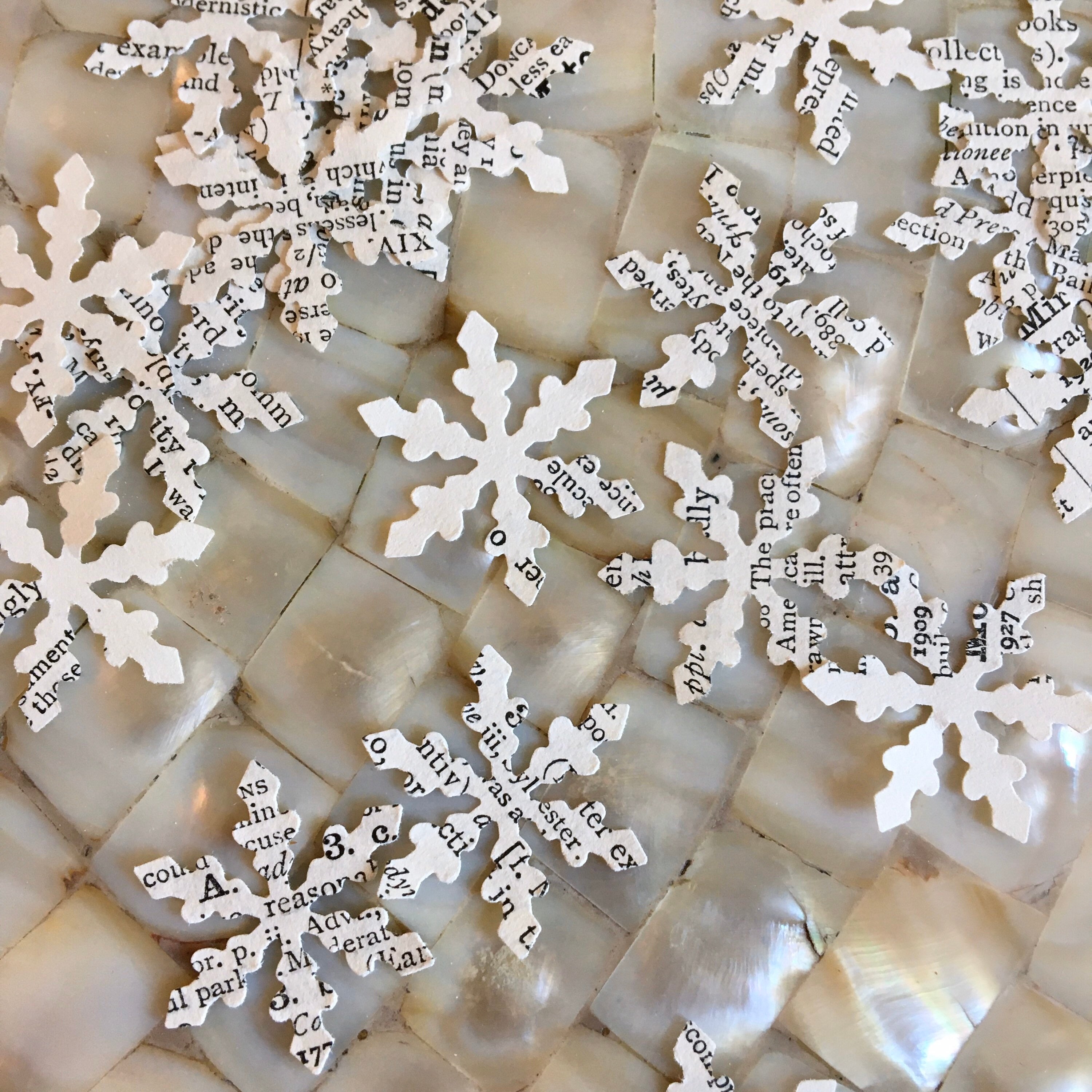 Snowflake Book Page Confetti | Book Page Table Scatter | Christmas ...