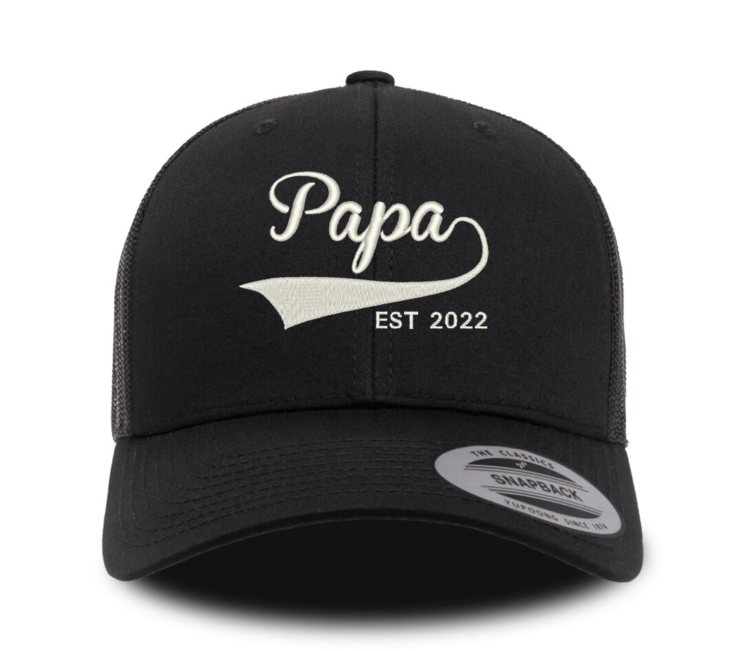 Personalized Papa Hat: Embroidered Dad Snapback, Custom Est. Year - Etsy