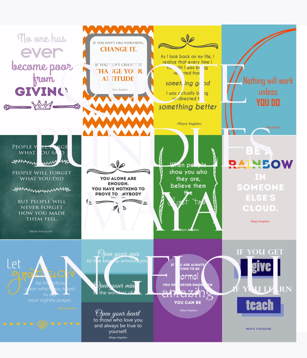 Maya Angelou Quote Prints (4x6), Inspirational Wall Art (digital ...