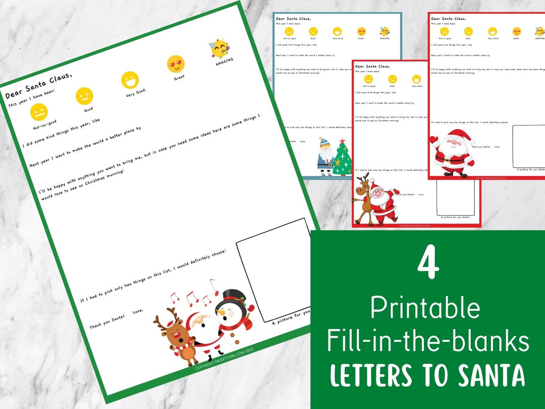 Letter to Santa Printable | Fill-in-the-blank Letter to Santa | Santa ...