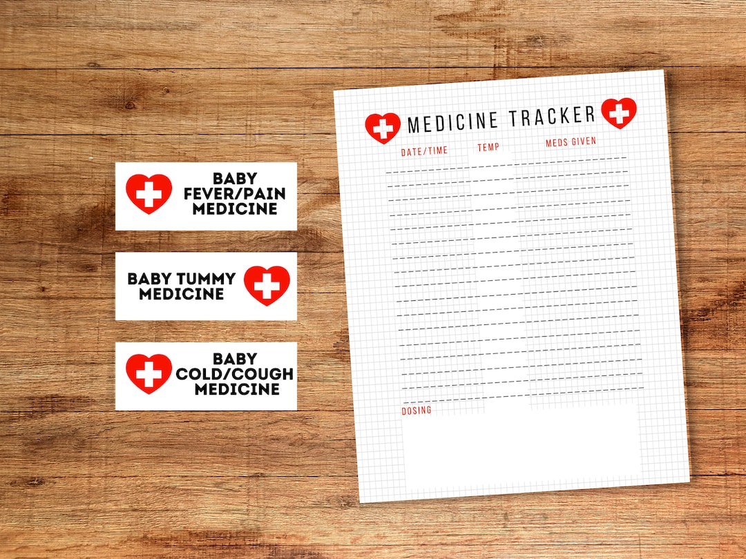 Baby First Aid Kit Labels and Medication Tracker **digital Printable ...