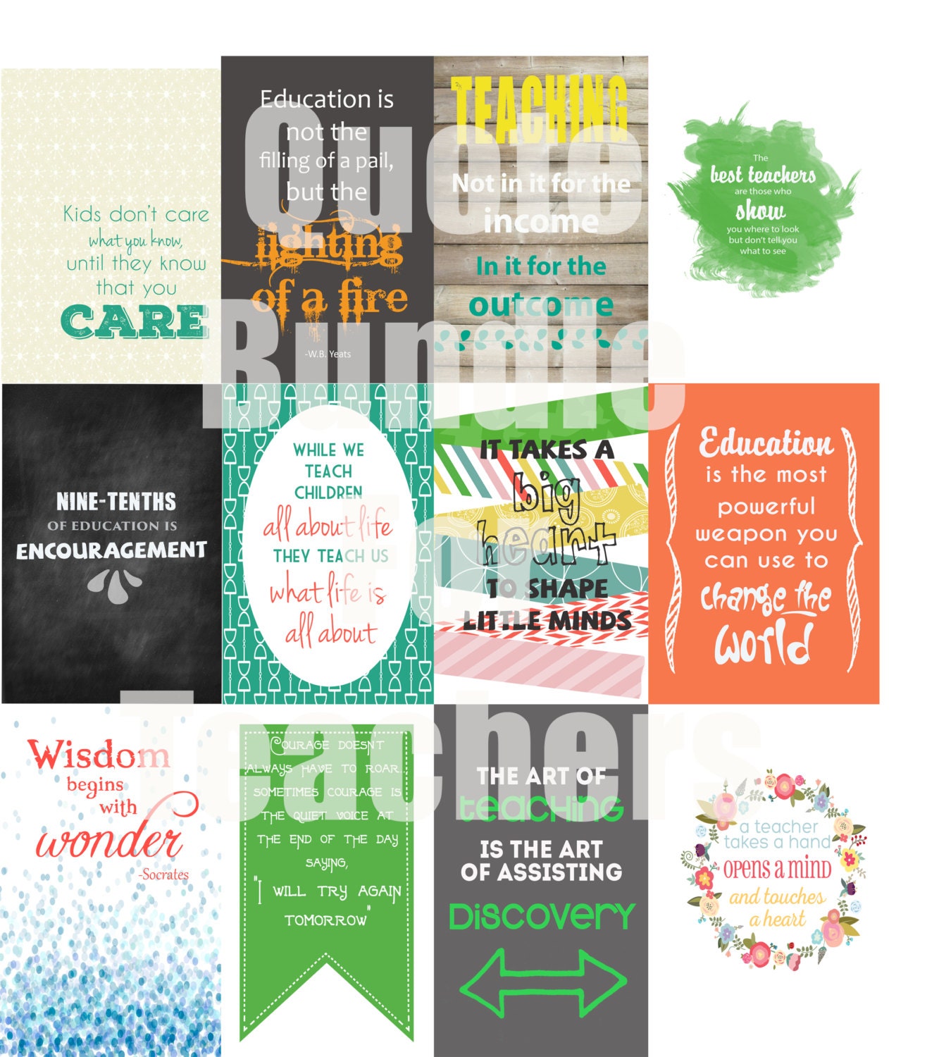 Teacher Quotebundle: 12 (4"x6") Digital Quotebundle for Teachers! - Etsy