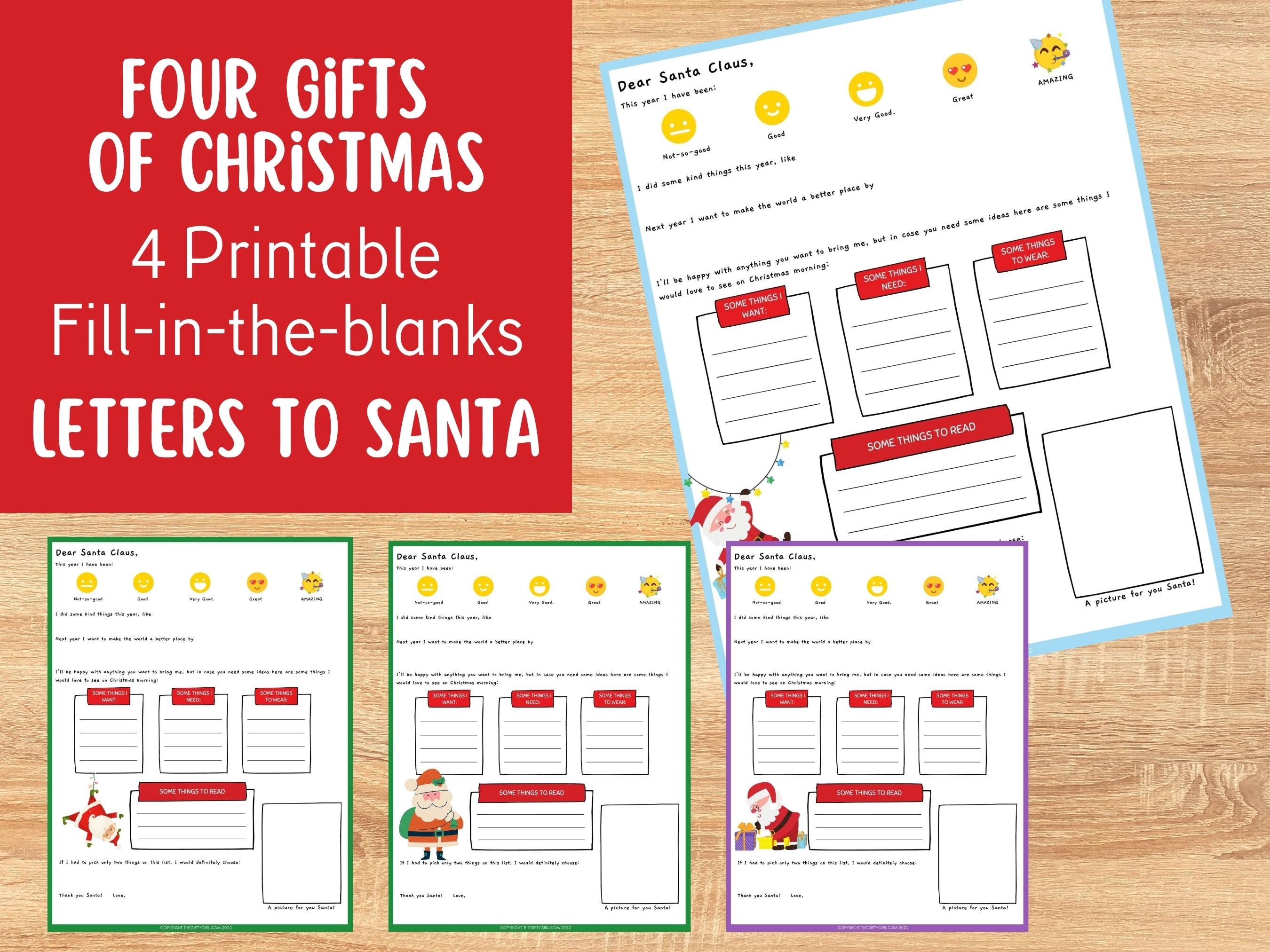 Letter to Santa Printable | Fill-in-the-blank Letter to Santa | Santa ...