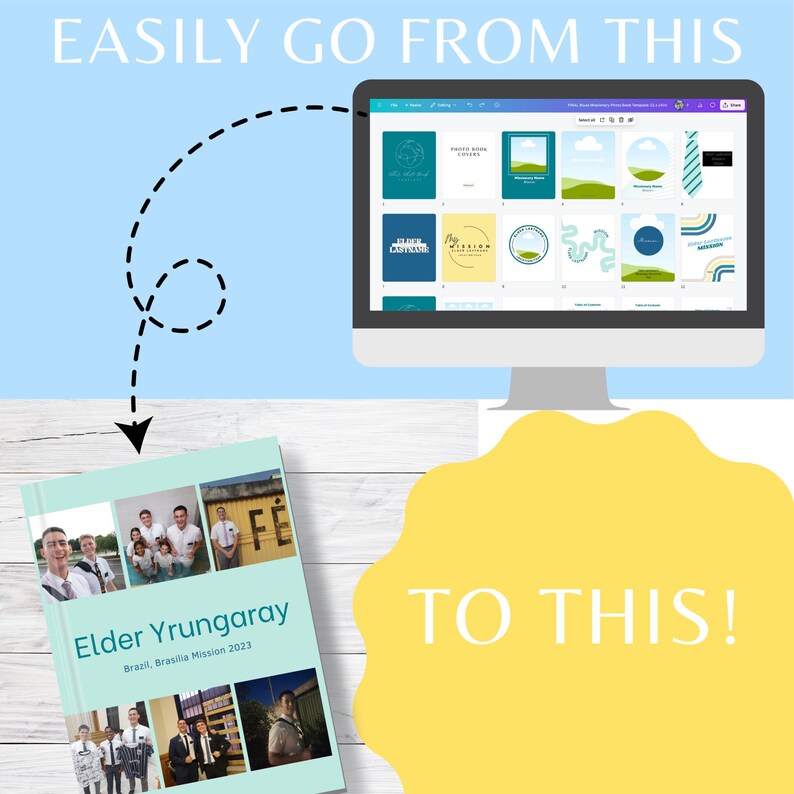 LDS Missionary Photo Book Canva Template 11 X14 Elder Memory Book in ...