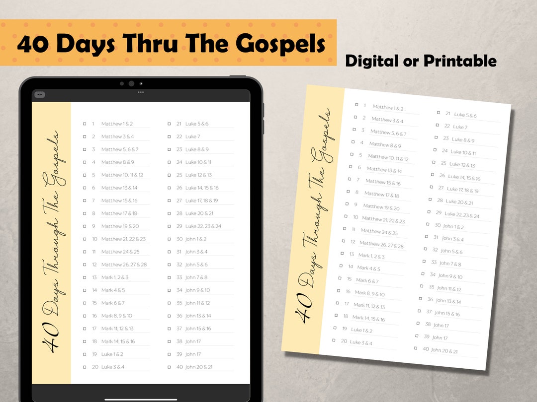 40 Days Through the Gospels Reading Plan / With Links to Read Scripture ...
