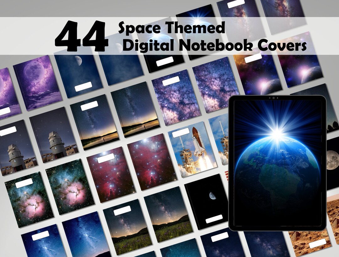 Digital Notebook Covers - Space Designs - Portrait - PDF Download - Etsy