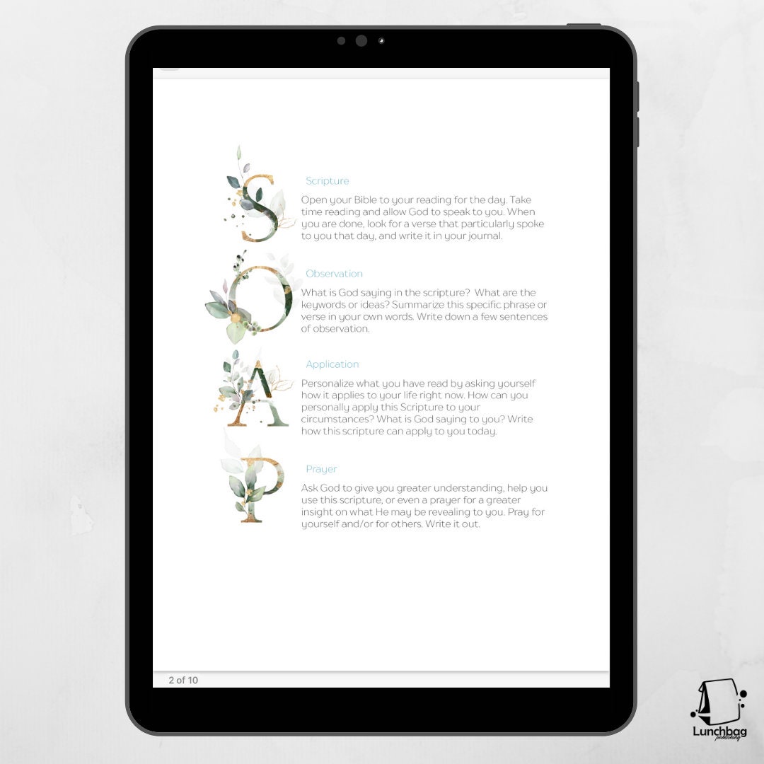 SOAP Bible Study & Prayer Journal: Digital Journal or Printable Pdfs - Etsy