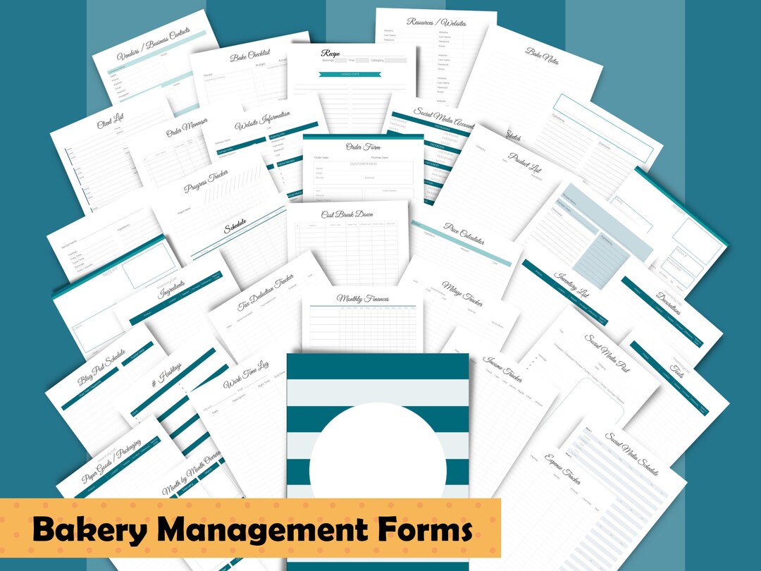 Bakery Management Forms - Printable Pdfs - Etsy