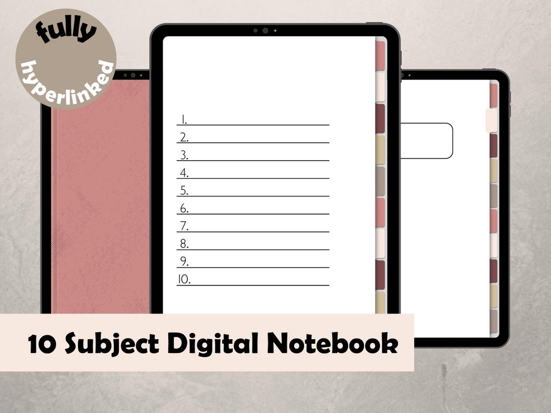 10 Subject BOHO Digital Notebook / 5 Different Covers - Etsy