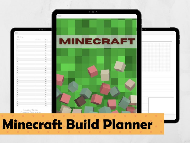 Minecraft Build Planner- Digital Notebook- Fully Hyperlinked - Instant ...