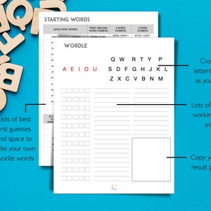WORDLE Worksheet - PDF / Printable - Etsy