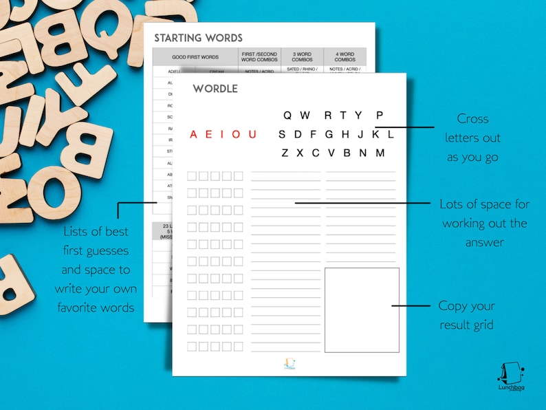 WORDLE Worksheet - PDF / Printable - Etsy