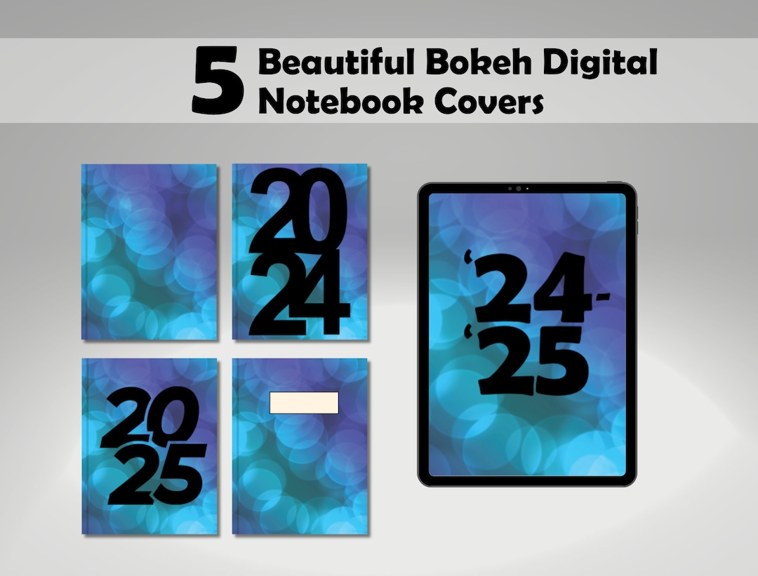 Bokeh '24 - '25 Digital Notebook Covers - Portrait - PDF Download - Etsy